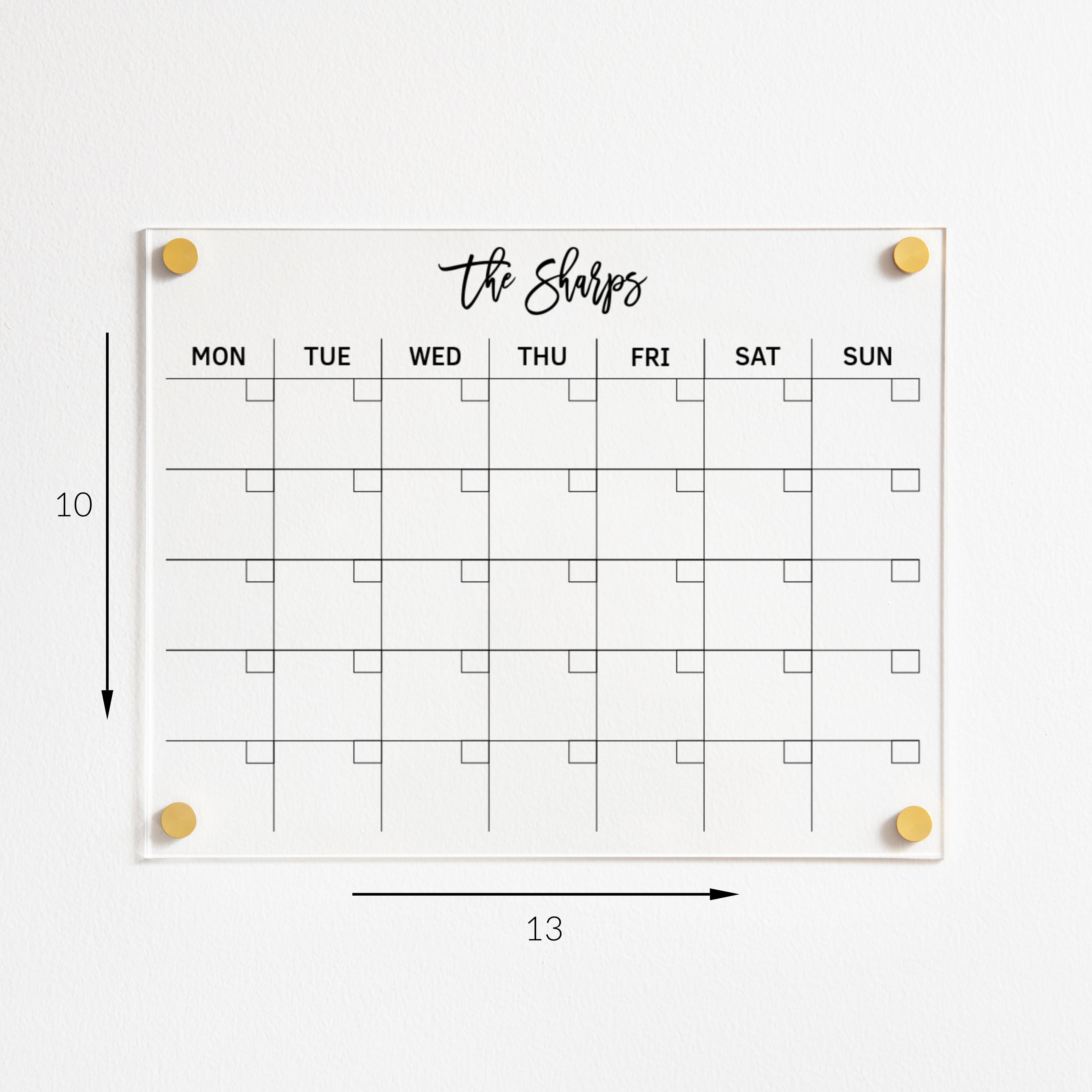 Clear Personalized Acrylic Dry Erase Wall Calendar - Calen Love ...