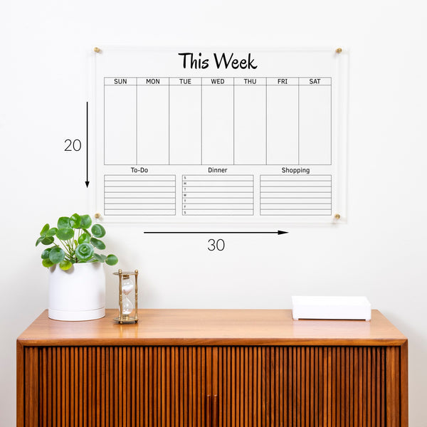 Acrylic Weekly Calendar - Calen Love® - Calen Love