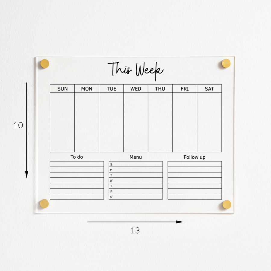 Acrylic Weekly Calendar - Calen Love® - Calen Love